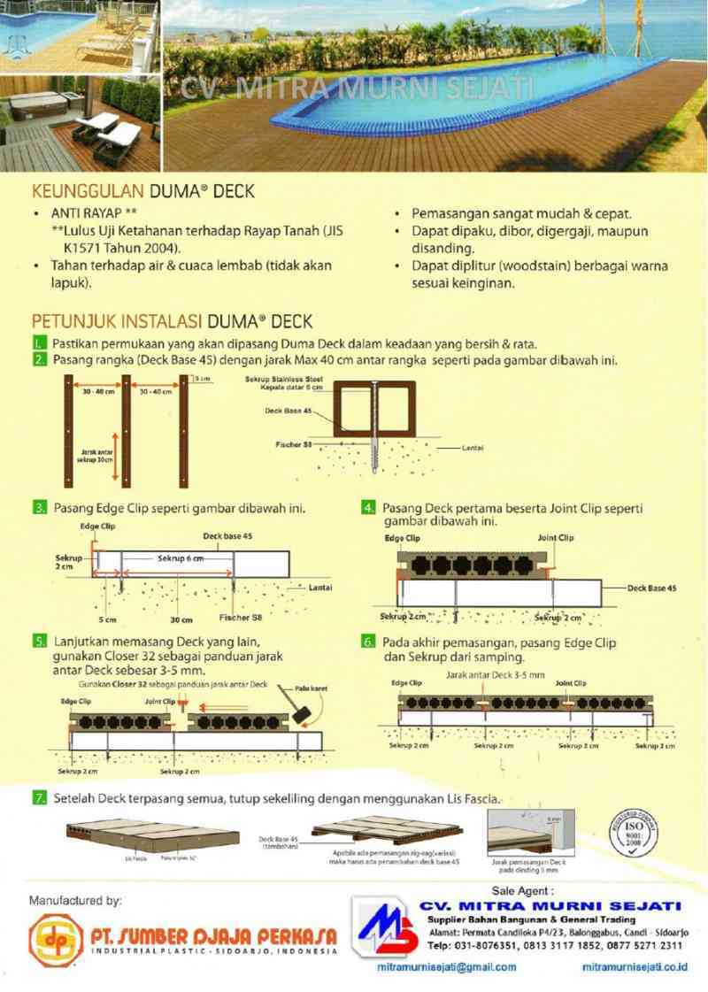 Jual Harga Duma Deck Panjang 4 Meter | Sidoarjo Jawa Timur Di Seller Mitra Murni Sejati - Gebang ...