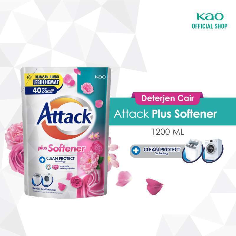 Promo (buy 6 Free 2) Attack Plus Softener Cair 1200 Ml - Sabun Cuci ...