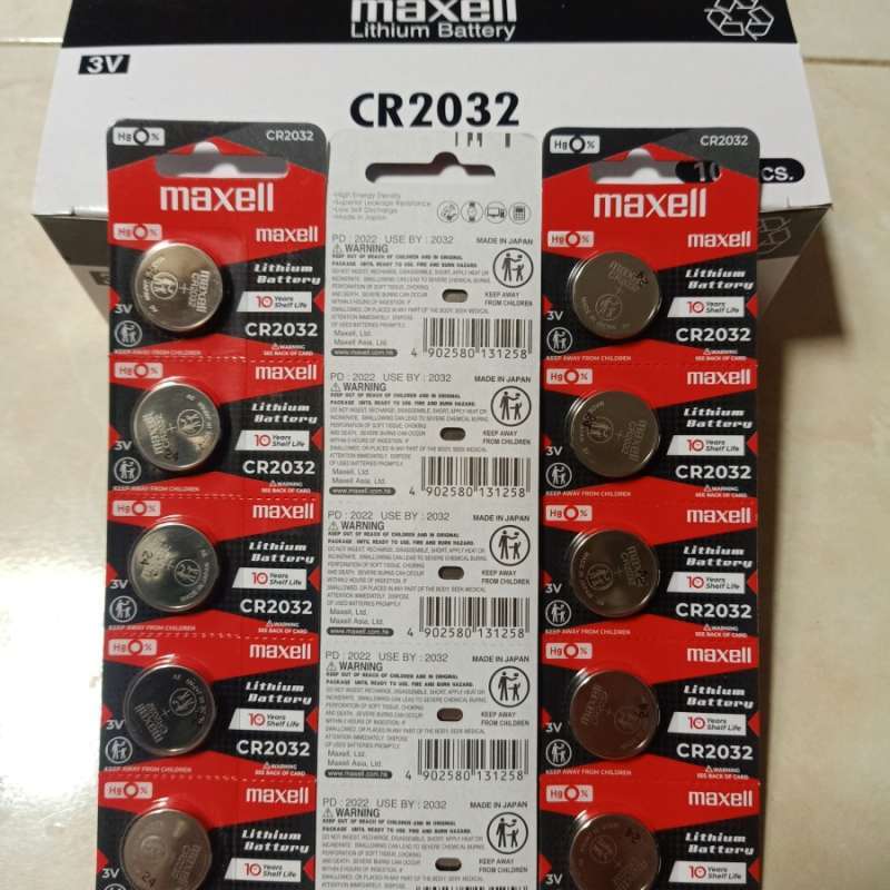 Jual Battery Maxell Cr2032 Lithium 3v Original Baterai Maxel Batere Cr ...