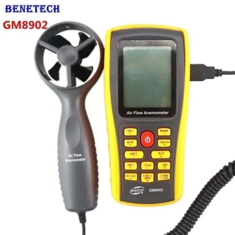 Jual Gm8902 Benetech Air Flow Anemometer Wind Ukur Kecepatan Angin Cfm ...