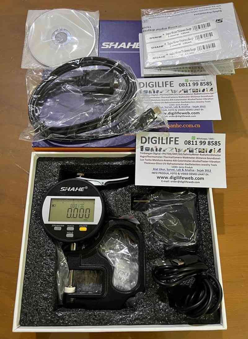 Jual Digital Thickness Gauge 0.001mm 0-10mm Shahe Usb Pc Micrometer ...