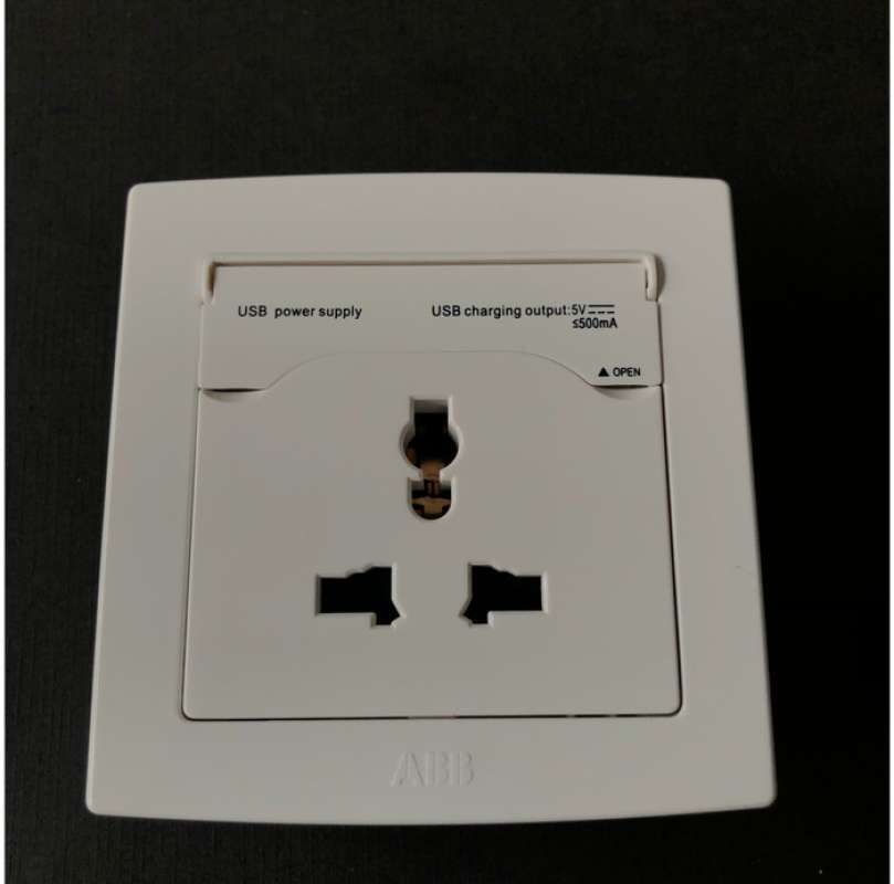 Promo Abb Ac293 Concept Universal Socket Outlet With Usb Charging ...