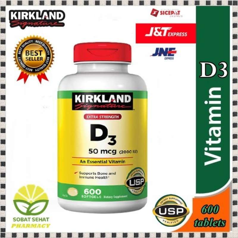 Promo Kirkland Signature Extra Strength D3 50mcg 600 Softgels Diskon 38 ...