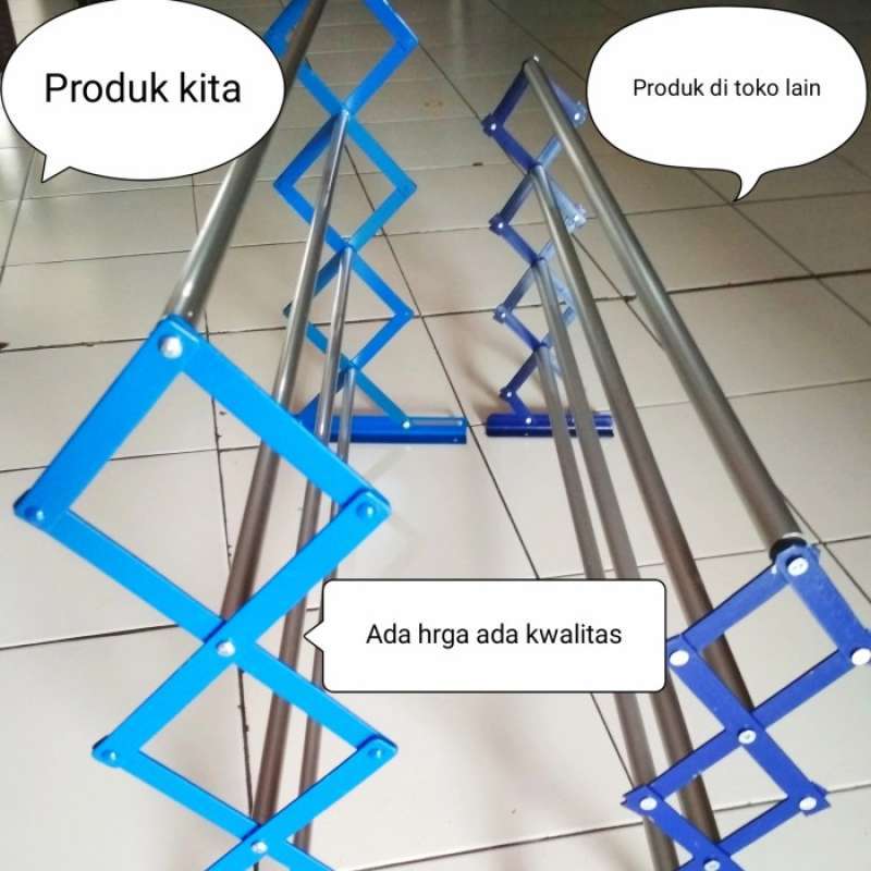 Promo Jemuran Dinding Lipat/jemuran Tarik Alumunium 75cm - Biru ...