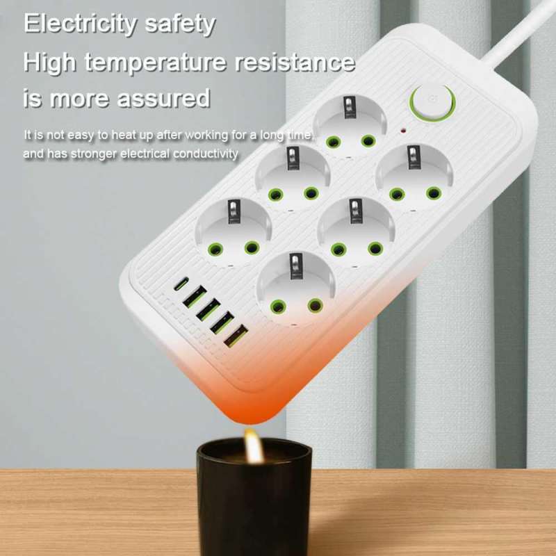 Jual Qiaolian Stop Kontak Usb Type C Eu Plug Flame Retardant 10a 220v 2500w Ql-1075u T Colokan ...