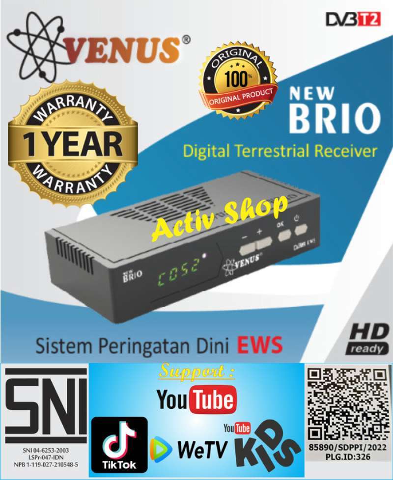 Promo Venus New Set Top Box Tv Digital Dvb T2 Resmi 1 Tahun Diskon 32% ...