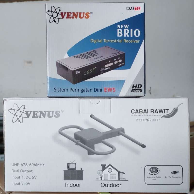 Jual Venus New Set Top Box Tv Digital Dvb T2 Resmi 1 Tahun - Stb + Ant ...