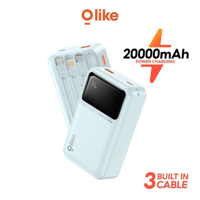 Jual Olike P402 Powerbank 20000mah 3 Built In Cable 22.5w Pd Ultra ...