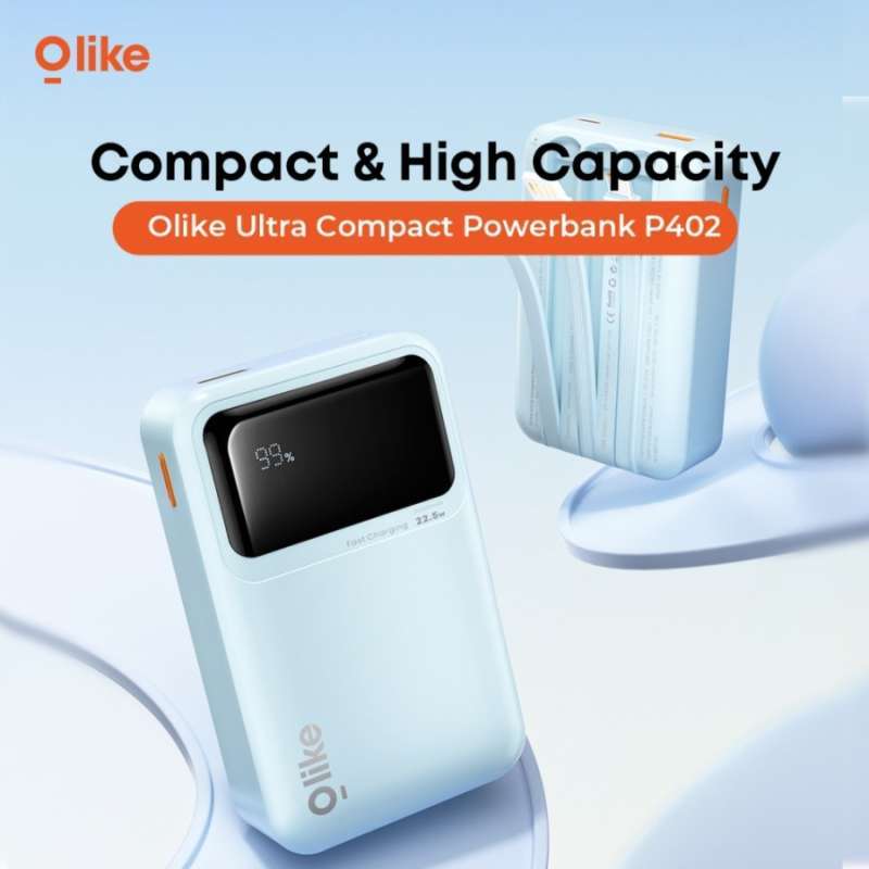 Jual Olike P402 Powerbank 20000mah 3 Built In Cable 22.5w Pd Ultra ...