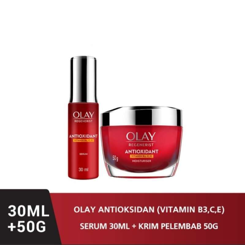 Promo Paket Olay Moisturiser Antioxidan +olay Regeneris Serum Antioxidan 50g Diskon 33% Di ...