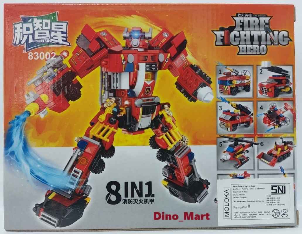 Promo Brick Kendaraan Dan Figur Fire Fighting Hero 8 In 1 Robot 83002 ...