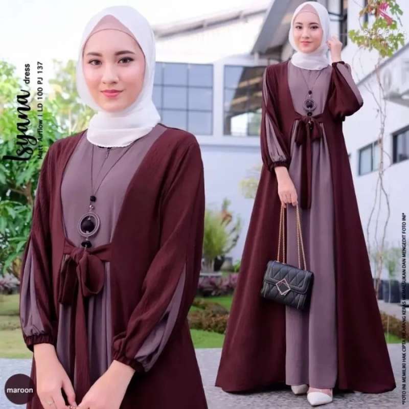 Promo Baju Gamis Muslim Wanita Kekinian Baju Lebaran Terbaru 2024 ...