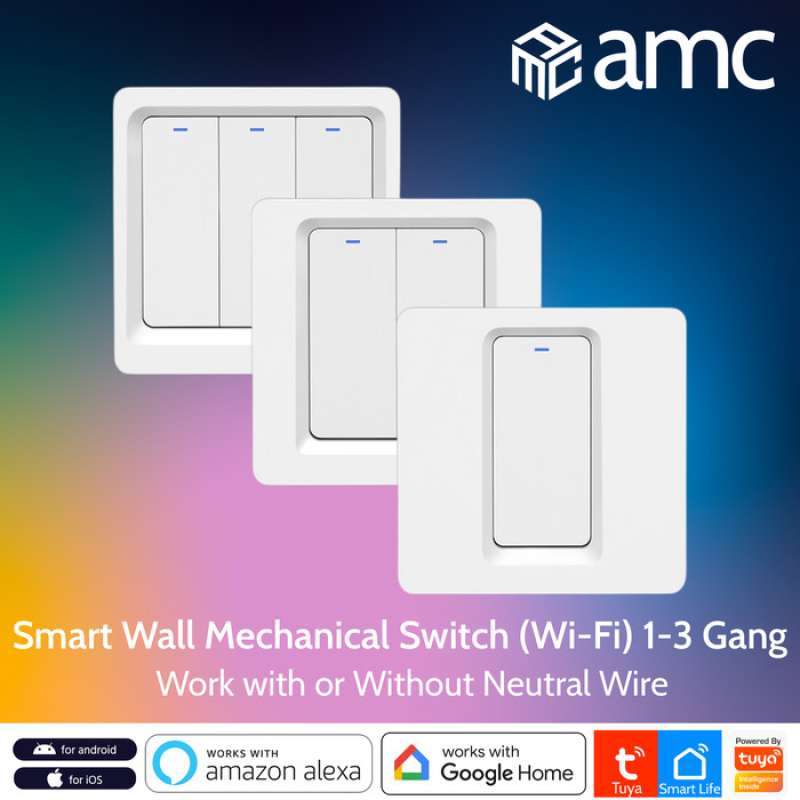 Promo Amc Tuya Smart Switch Eu Saklar Lampu Rumah Pintar Wi-fi Tombol ...