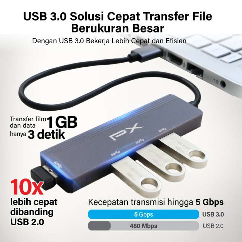 Promo Usb Hub Converter Usb 3.0 Connector Adaptor Laptop 4 In 1 Px ...