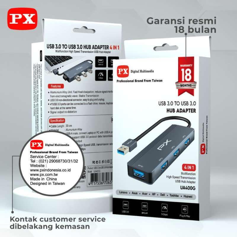 Promo Usb Hub Converter Usb 3.0 Connector Adaptor Laptop 4 In 1 Px ...