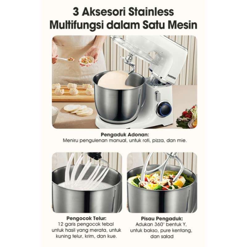 Promo Stand Mixer Samono Mesin Pengaduk Adonan Kue Mikser Standing