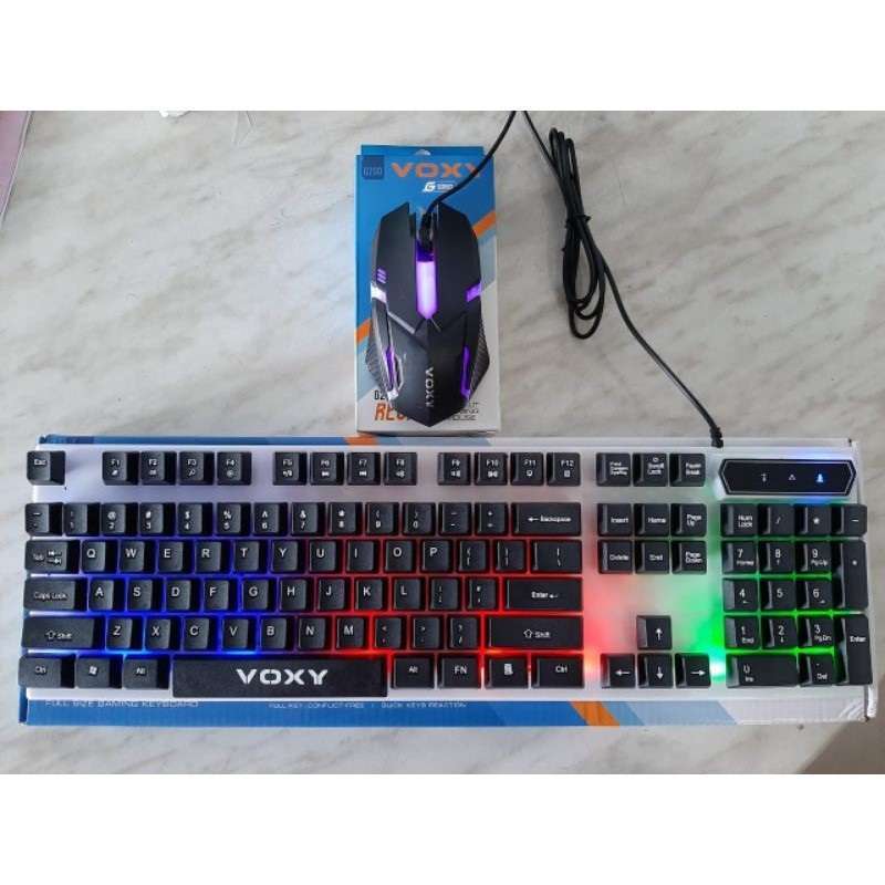 Jual Voxy Full Set Keyboard Mouse Kabel Colokan Usb Cable Gaming Fitur ...
