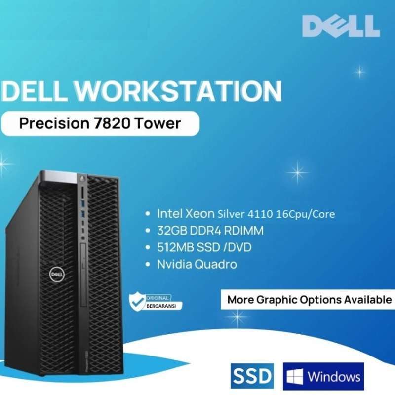 Jual Pc Server Workstation Dell 7820 / T7820 With Proc Xeon Silver 16 Cpu Core Ram 128-64-32gb ...