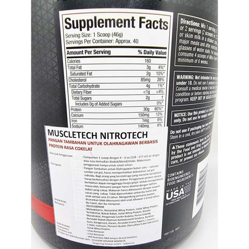 Promo Nitrotech Muscletech Whey Protein Ripped Gold 4 Lbs Diskon 14% Di ...