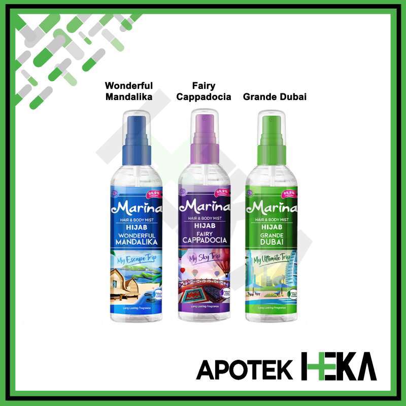 Jual Marina Hair & Body Mist Hijab 100 Ml Long Lasting Parfum Cologne ...