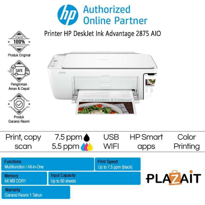 Jual Printer Hp Deskjet Ink Advantage 2875 All In One Wireless ...