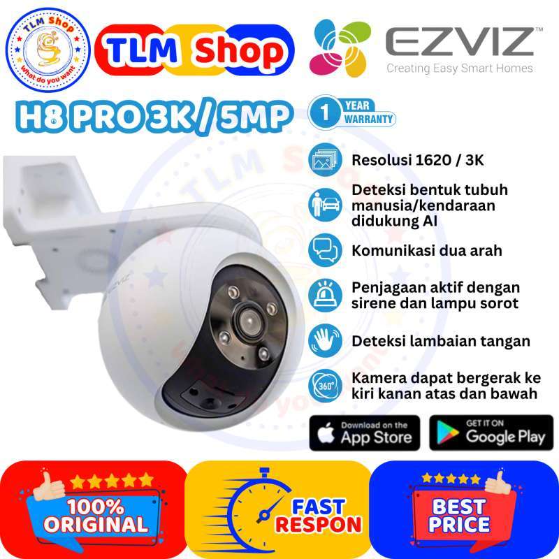 Jual Ezviz H8 Pro 3k 5mp Smart Home Wifi Ip Camera Cctv Outdoor 1620p Pan & Tilt Di Seller Tlm ...