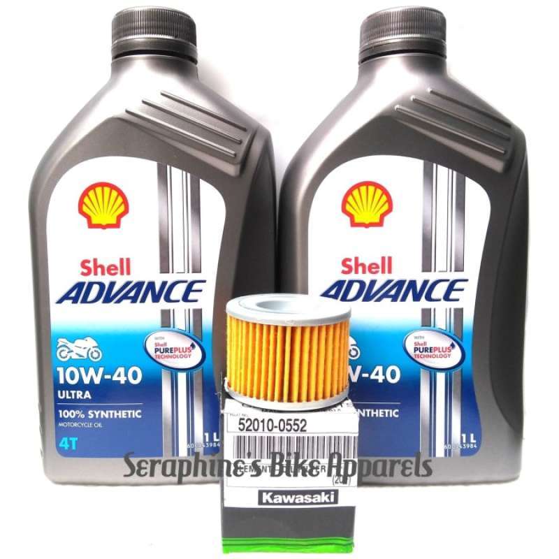 Promo Paket Oli Shell Advance Ultra 10w40 2x1l + Filter Oli Rr Mono ...