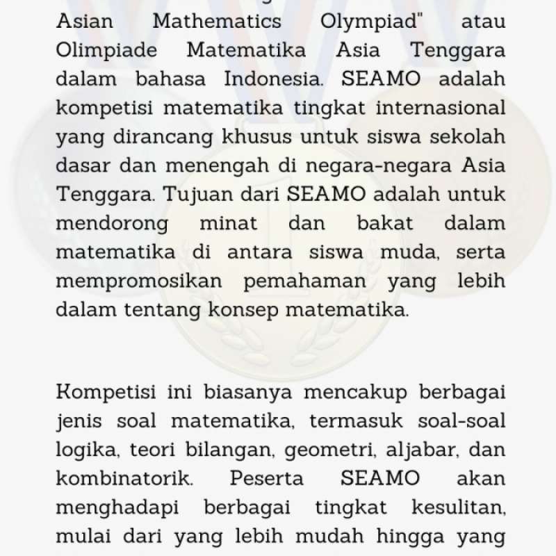 Promo Seamo Yoobook Math Olympiad International Competitions ...