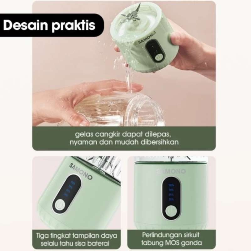 Jual Samono Juicer Portable Blender Buah 6 Mata Pisau Garansi 1 Tahun ...