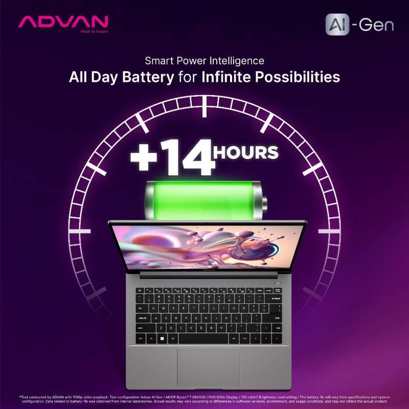 Jual Advan Laptop Ai Gen Amd Ryzen 7 8845hs Ram16gb Ssd2tb 14'' Ips 100 ...
