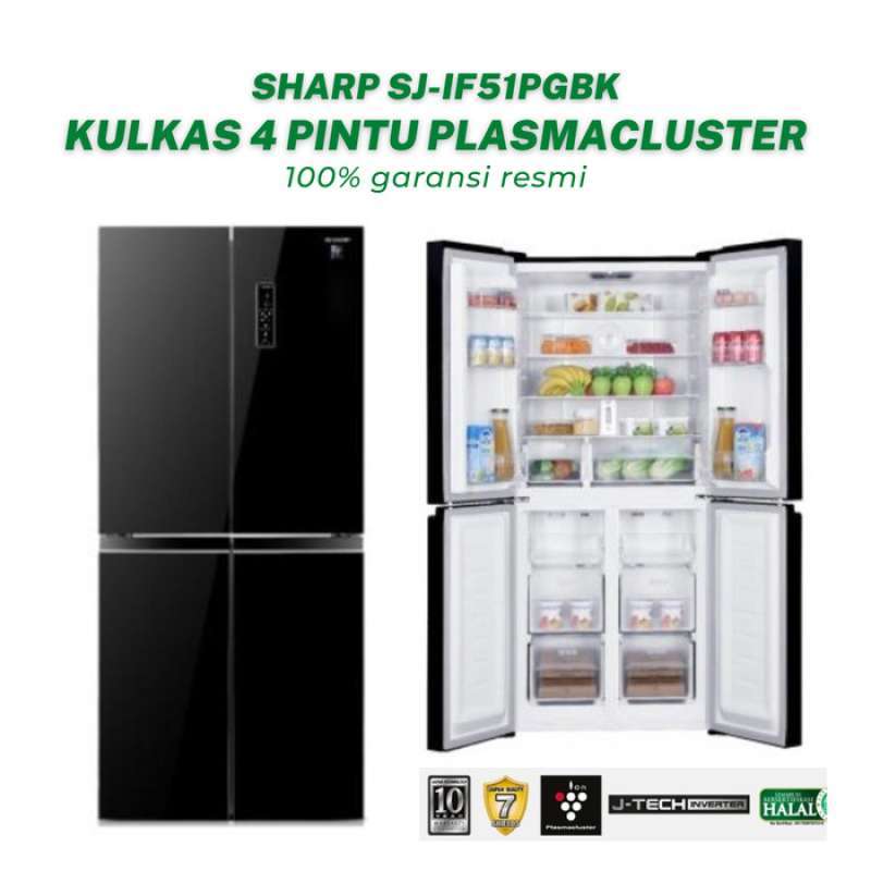 Promo Kulkas 4 Pintu Sharp Sj If51pg Bk Side By Side Inverter ...