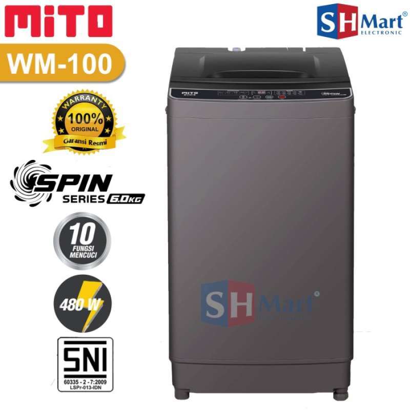 Jual Mito Mesin Cuci 1 Tabung 6 Kg Full Otomatis Wm100 Wm 100 Spin Series Di Seller Noelle ...