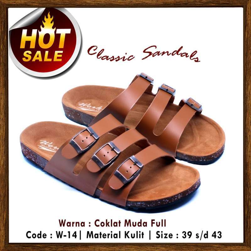 Promo Working Sendal Slop Ban 3 Kulit Original W-14 Diskon 23% Di ...