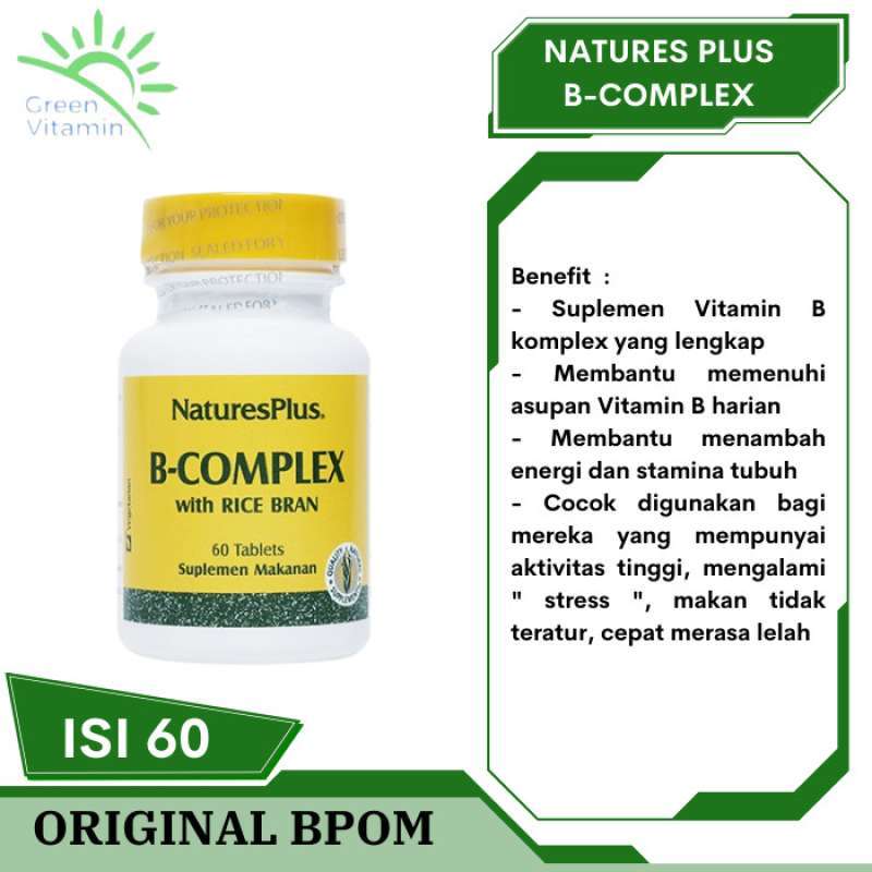 Promo Nature's Plus Natures Vitamin B Complex 60 Tab With Rice Bran ...