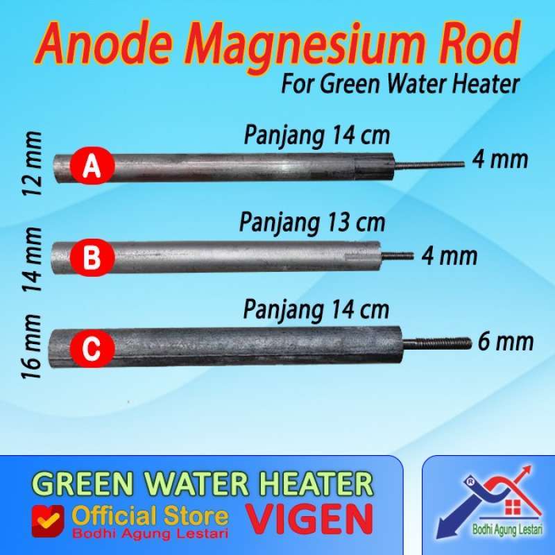 Promo Anode Magnesium Rod Untuk Water Heater Vigen - Tipe B Diskon 50% ...