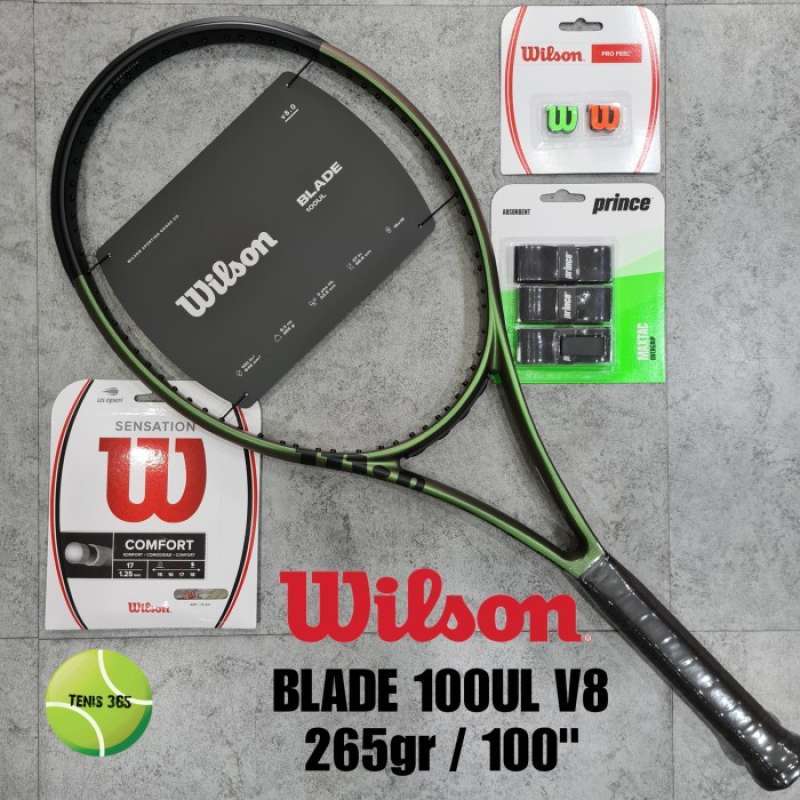 Promo Raket Tenis Wilson Blade 100ul V8 Free String + Grip + Dampener 100 Ul Diskon 33% Di ...