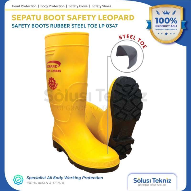Promo Sepatu Boot Safety Proyek Ujung Besi Steel Toe Leopard Lp 0347 ...