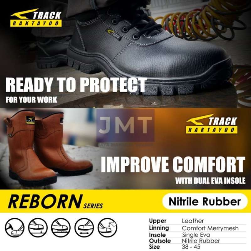 Promo Sepatu Safety Shoes Track Nitrile Rubber Boots Toe Cap Kulit - 40 ...
