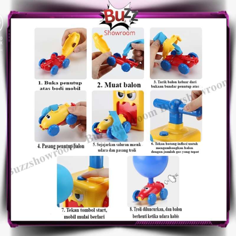Promo Mainan Balloon Launcher Mobil Pompa Tenaga Balon Tekan Anak ...