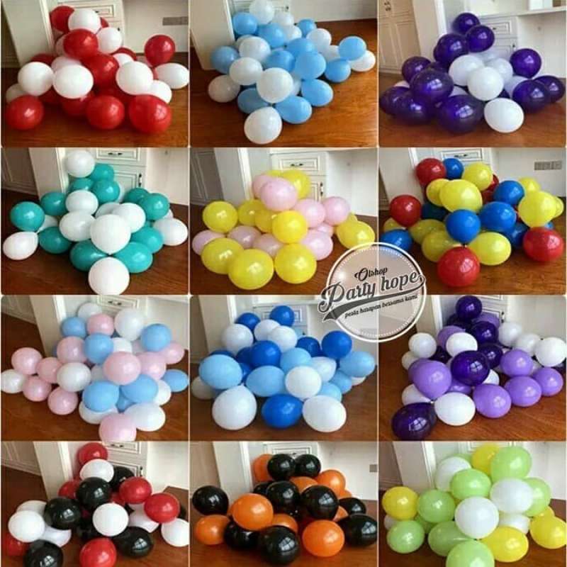 Promo Balon Latex Doff 1 Pack Isi 100 / Balon Per Pack / Balon Karet ...