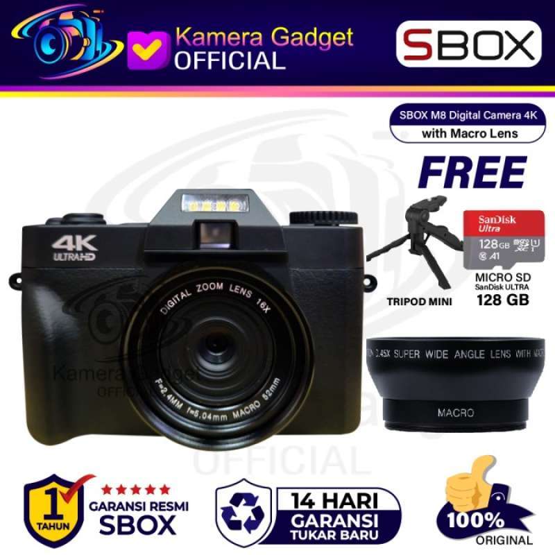 Jual Sbox M8 Digital Camera 4k Ultra Hd With Macro Lens / S Box Kamera - Paket 128gb Di Seller ...