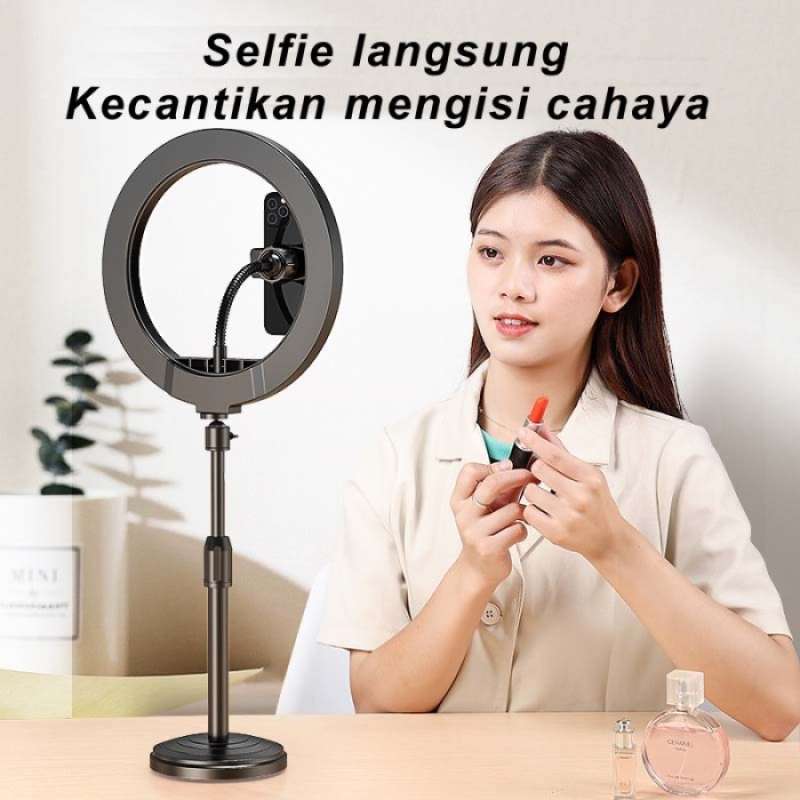 Jual Live Tiktok Lampu Ringlight+light Stand Tripod /ring Light/with Holder - Ring Light 26cm Di ...