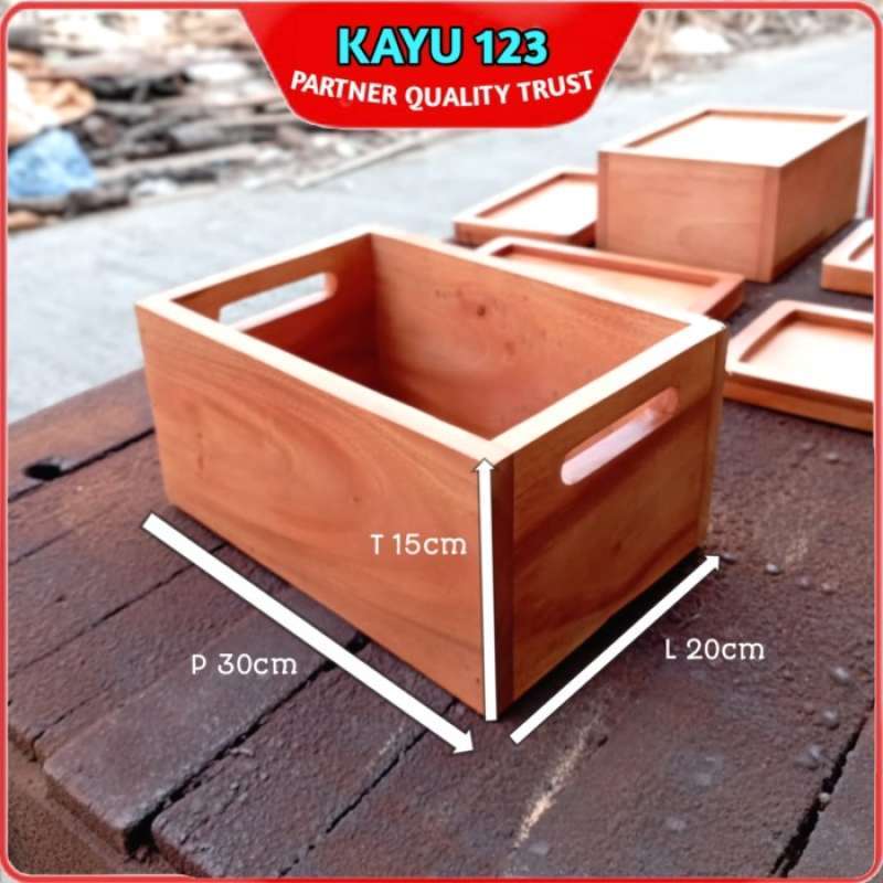 Jual Wooden Box / Crate / Kotak / Kayu Mahoni / (p)30 X (l)20 X(t)15 Cm ...