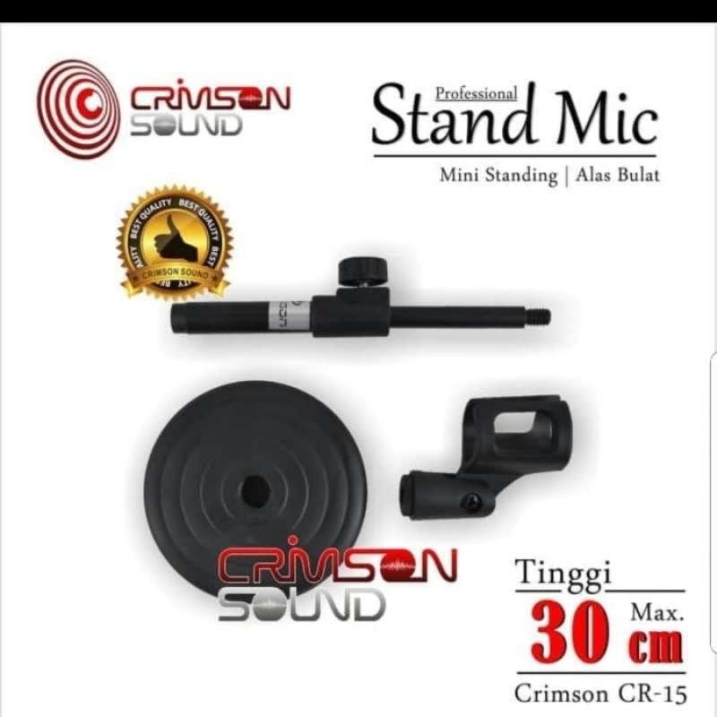 Promo Stand Mic Meja/podium Mini Standing Crimson Cr15 Bulat 30cm ...