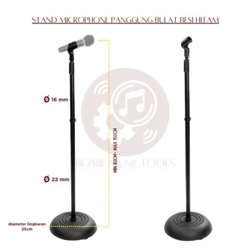 Promo Stand Panggung Lurus Bulat Bahan Besi Hitam Diskon 23% Di Seller ...