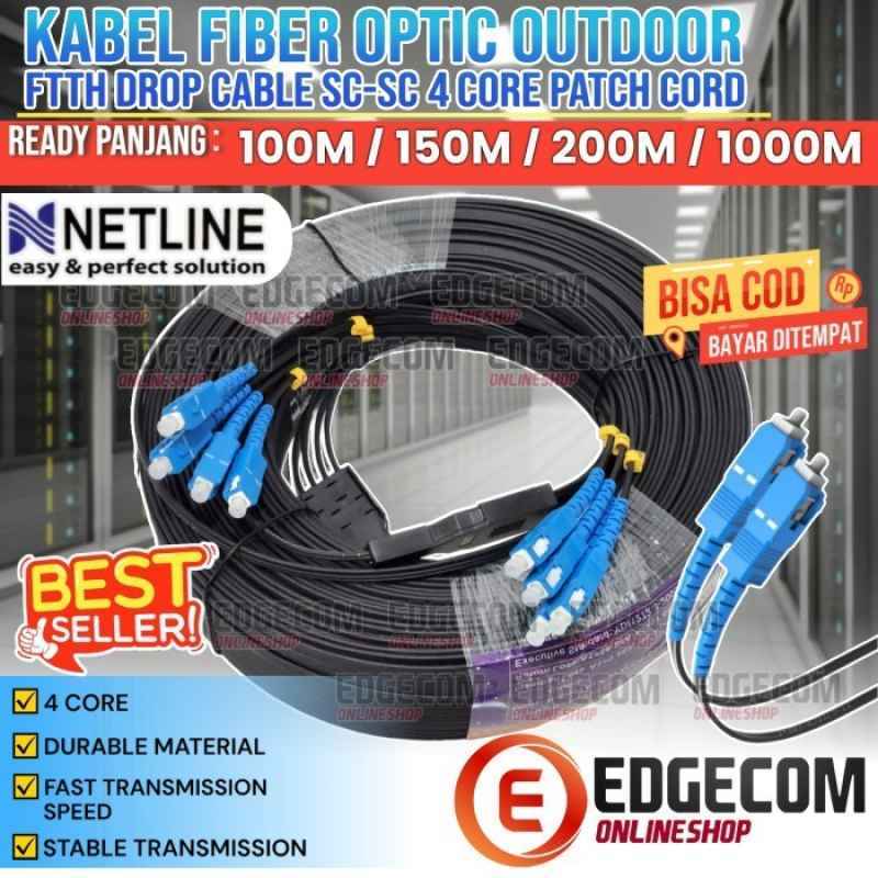 Promo Kabel Fiber Optic 4 Core Ftth Outdoor 100 150 200 1000 Meter ...