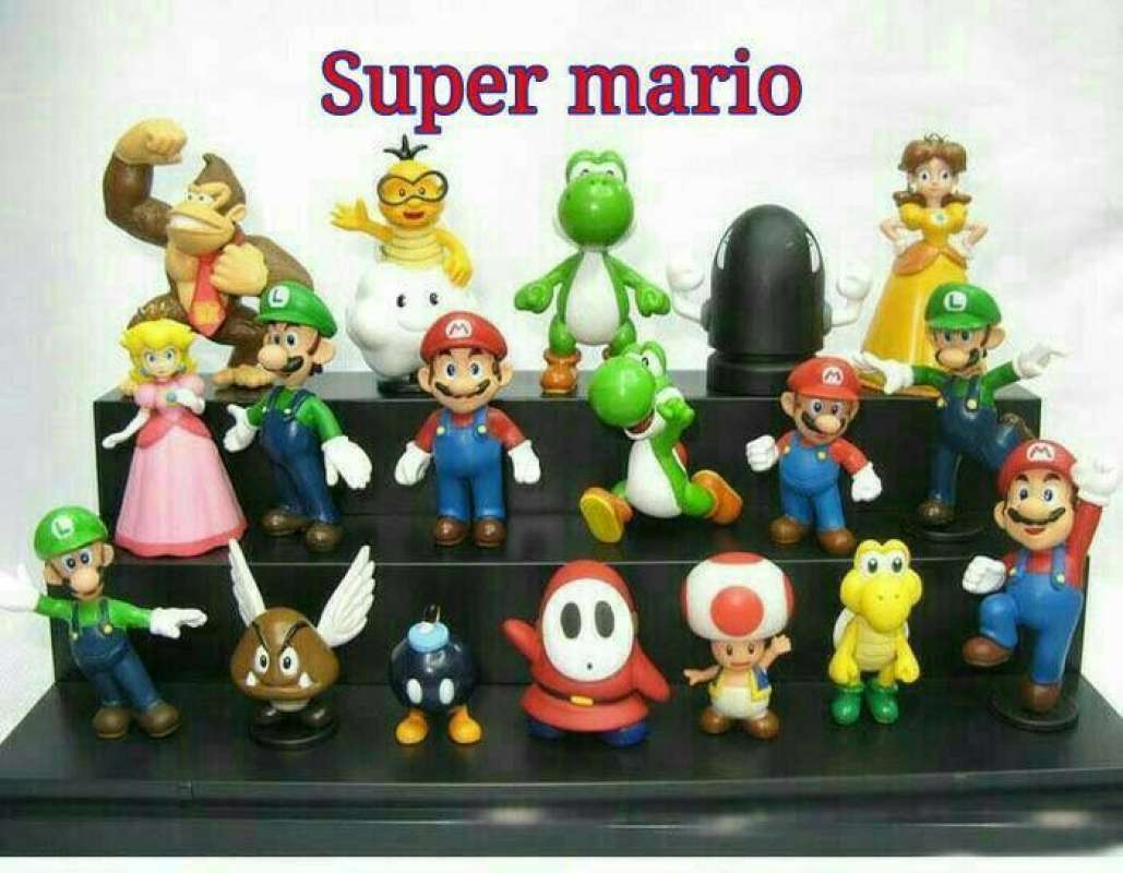 Promo Mainan Anak Boneka Pajangan Mobil Figure Hiasan Kue Mario Luigi ...