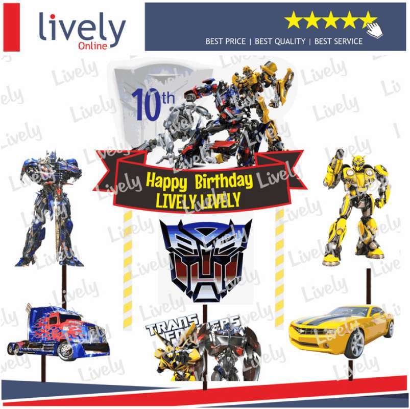 Promo Nama Cake Topper Karakter Transformer Hiasan Ulang Tahun Diskon ...