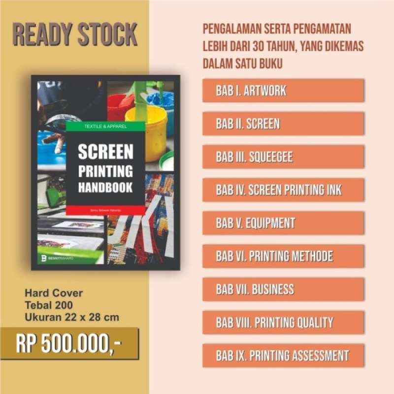 Jual Buku Panduan Sablon Seri 1 | Screen Printing Handbook Limited ...