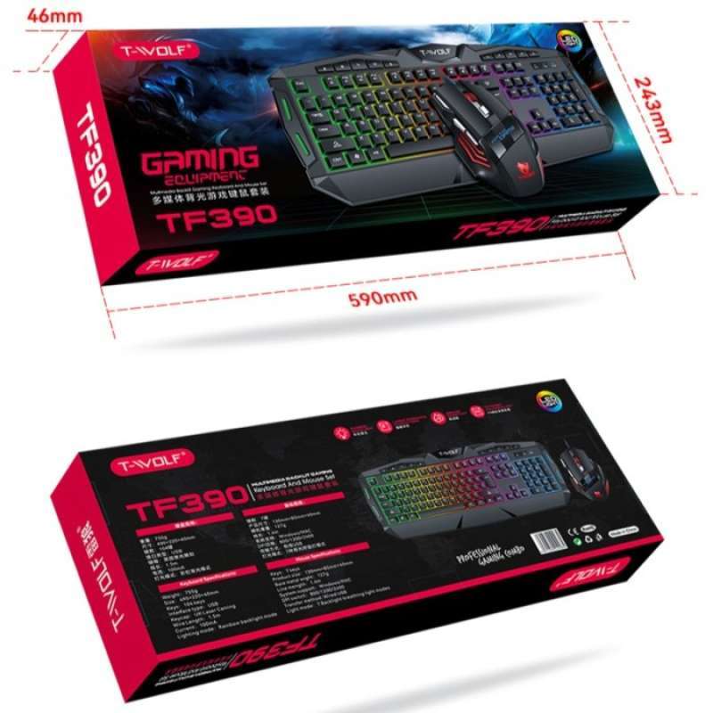 Promo 100% Produk Ori Keyboard Mouse Gaming Twolf Tf390 Led Backlight T ...